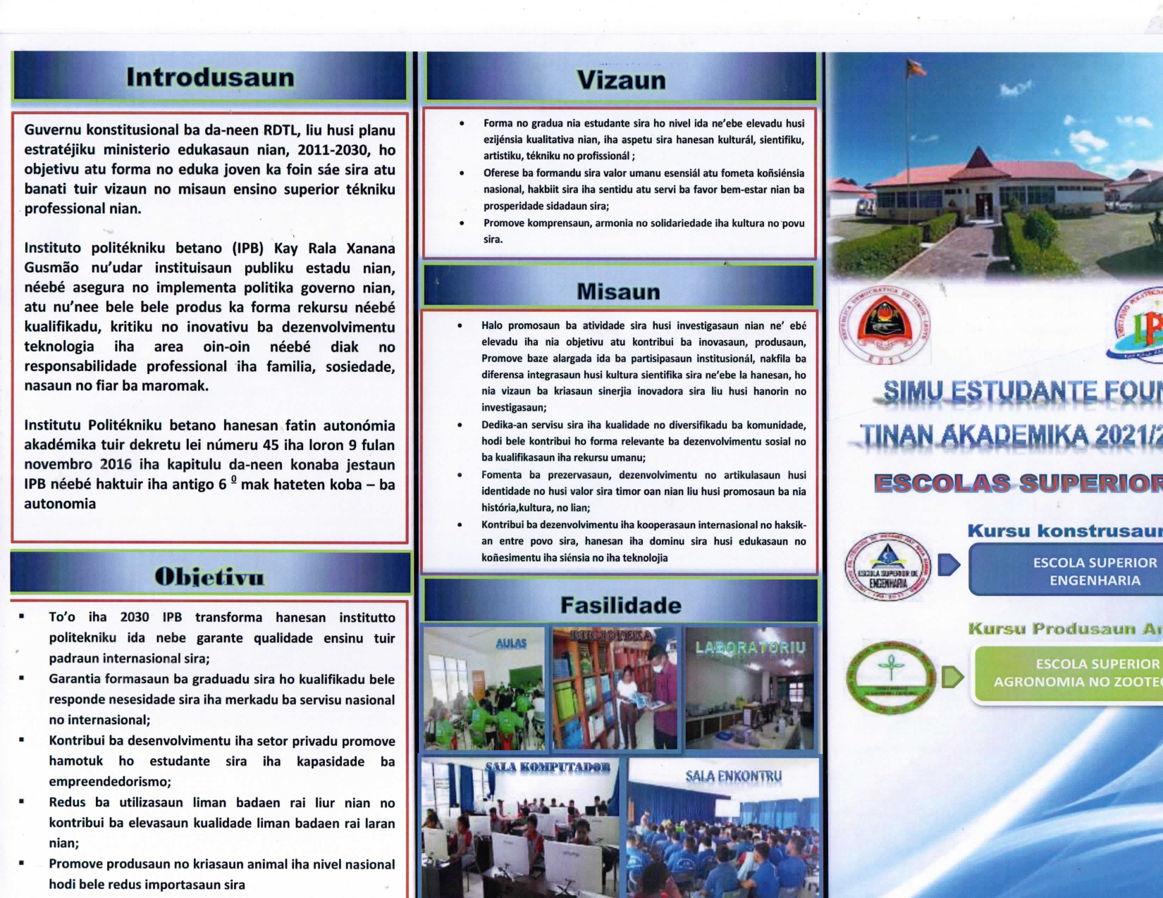 BROSURA ASESU IPB IHA TINAN AKADÉMIKA 2021/2022 – Instituto Politécnico ...